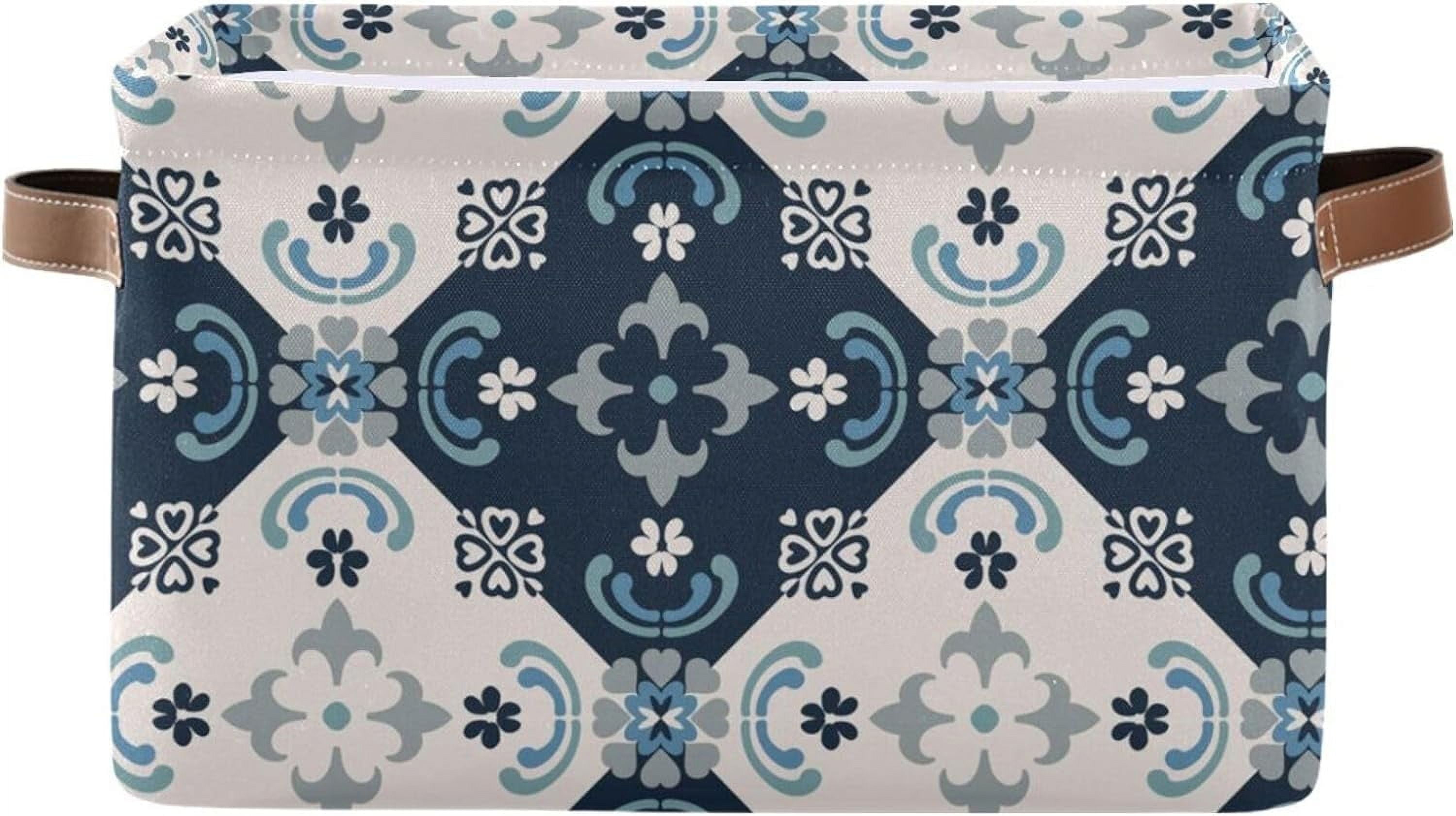 2 Pack Fabric Storage Basket Mexican Talavera Pattern Closet Storage ...
