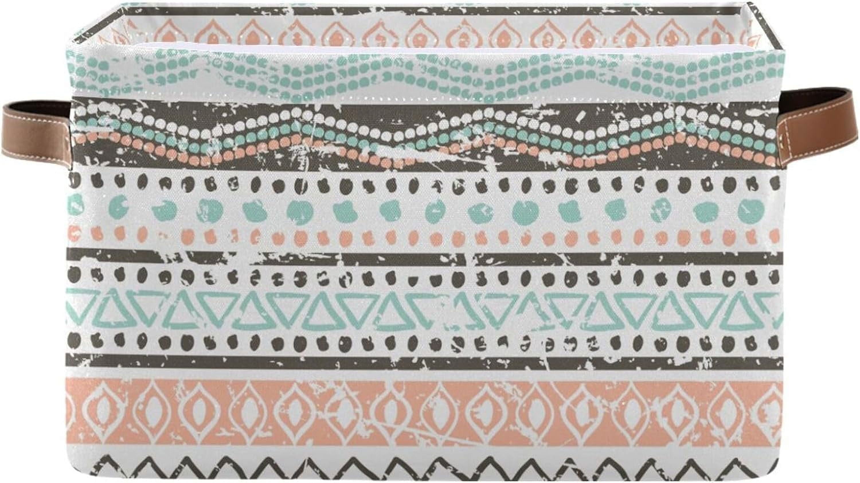 2 Pack Fabric Storage Basket Modern Geometric Pattern Closet Storage ...