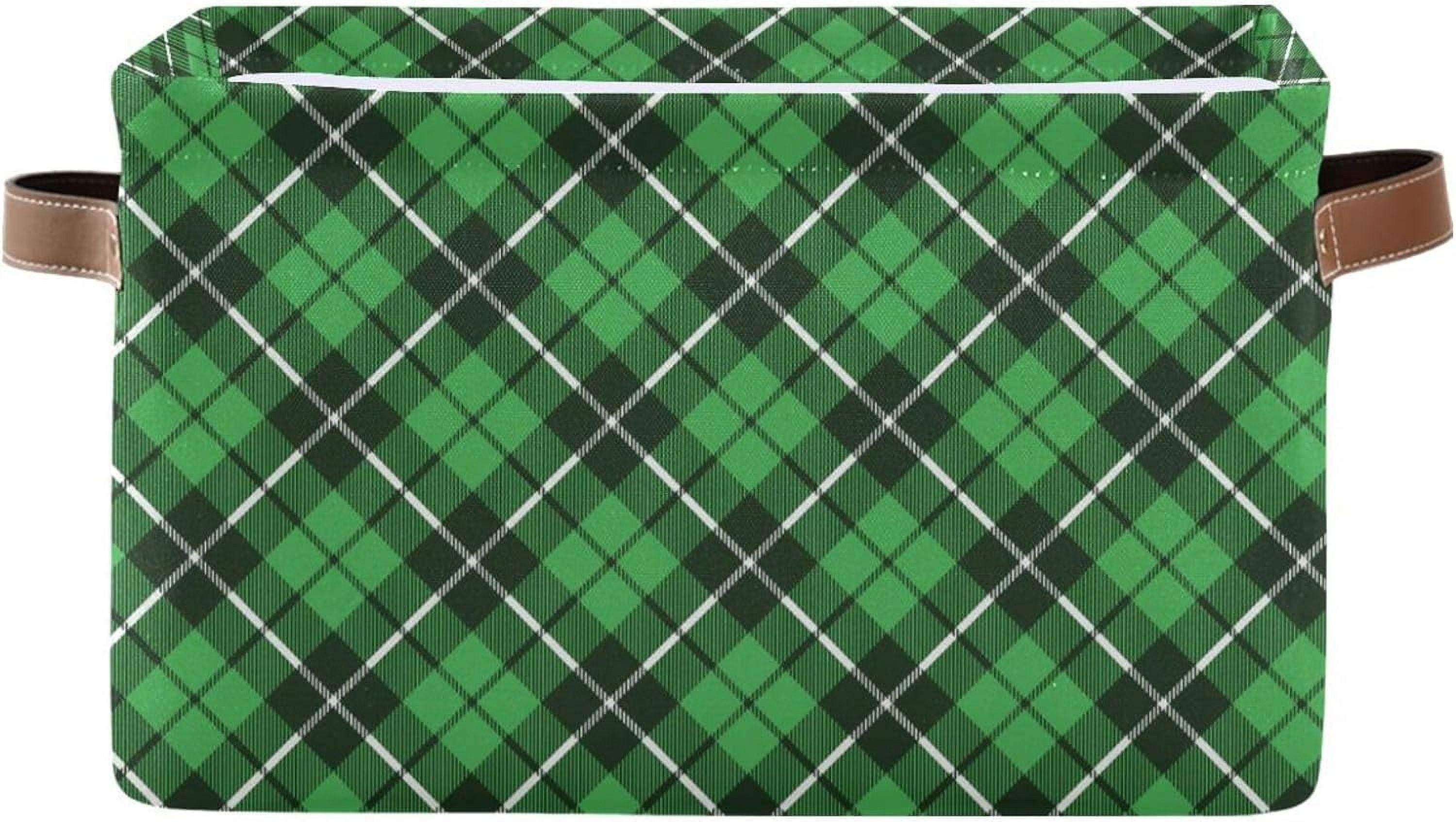 2 Pack Fabric Storage Basket National Tartan Green Saint Patrick Closet ...