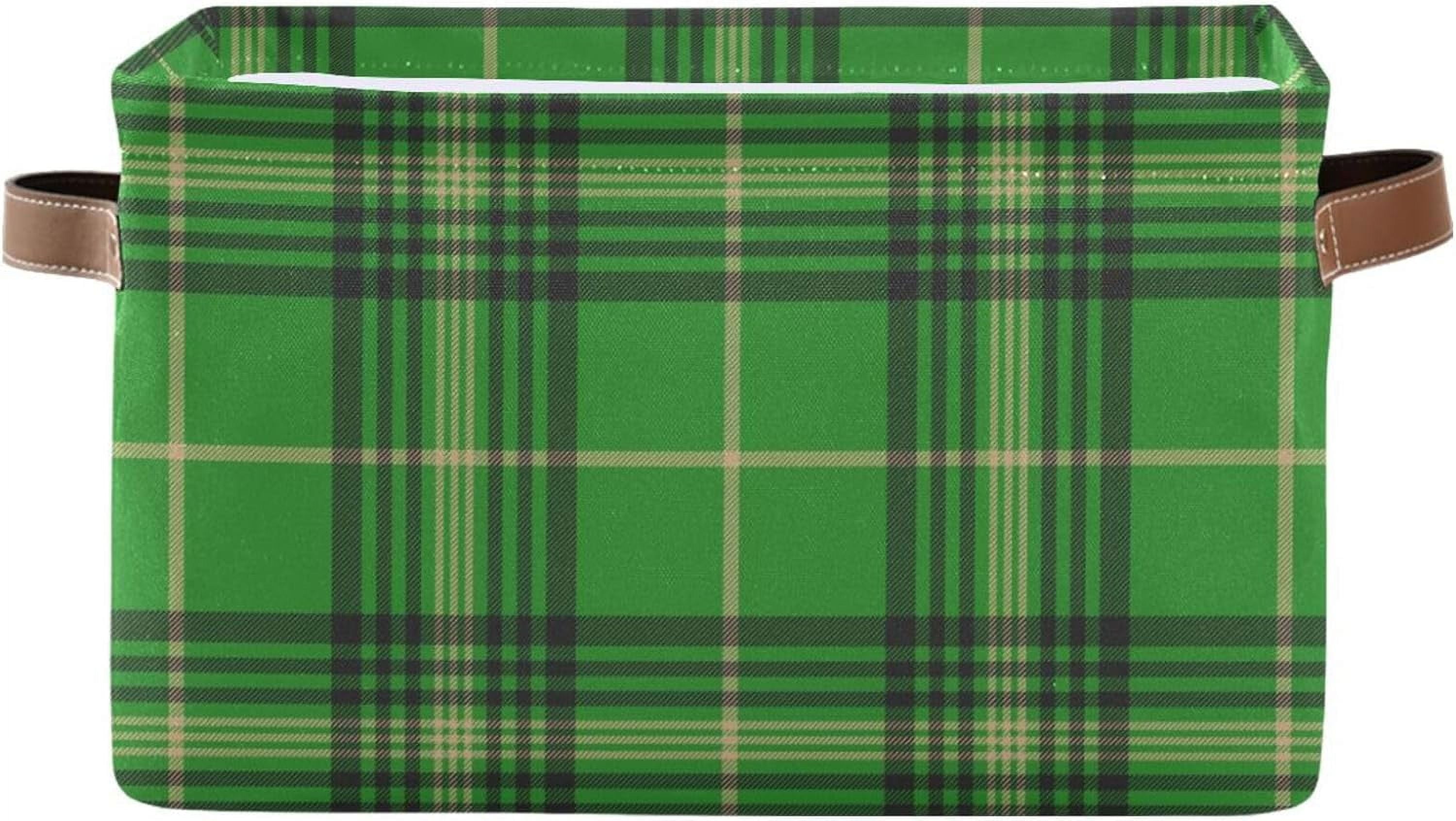 2 Pack Fabric Storage Basket National Tartan Saint Patrick Plaid Closet ...