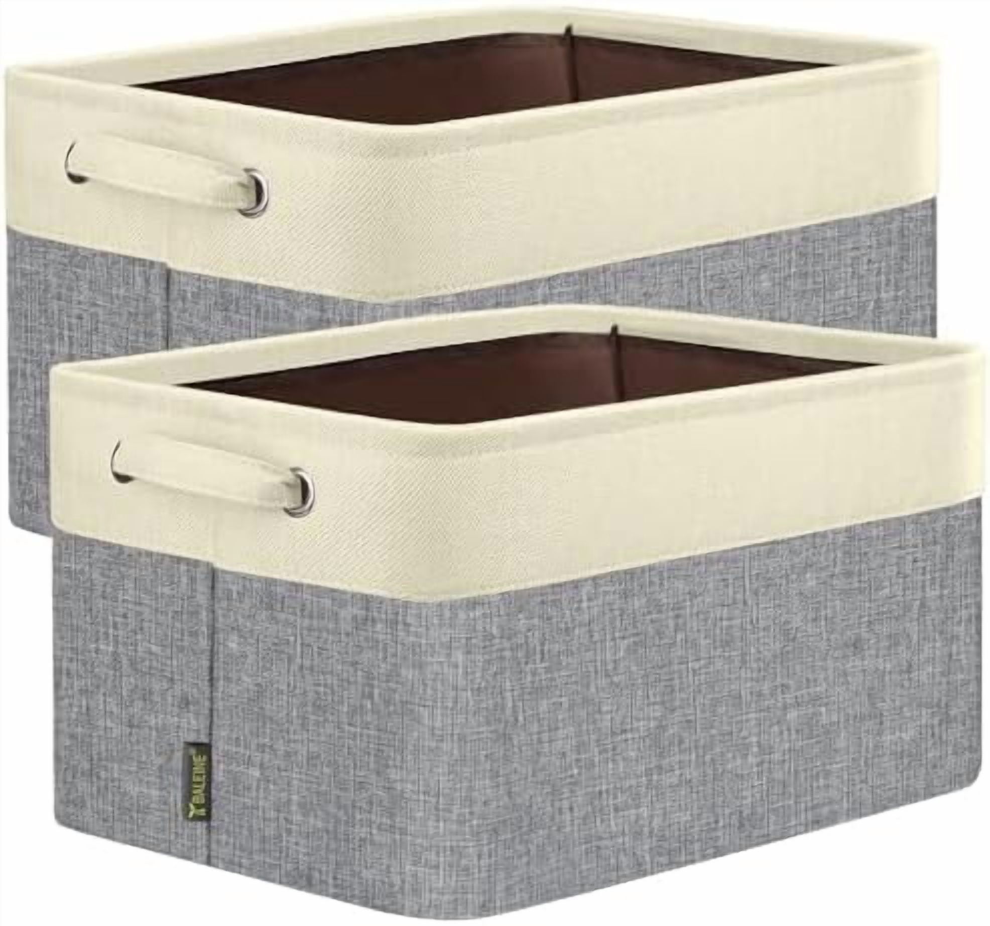 2 Pack Fabric Storage Bins for Shelves, Linen Storage Baskets for ...