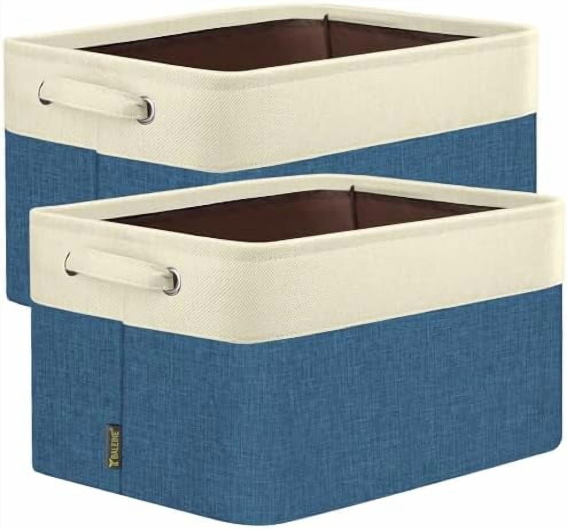 2 Pack Fabric Storage Bins for Shelves, Linen Storage Baskets for ...