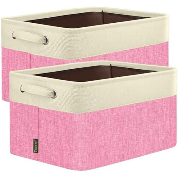 2 Pack Fabric Storage Bins for Shelves, Linen Storage Baskets for ...