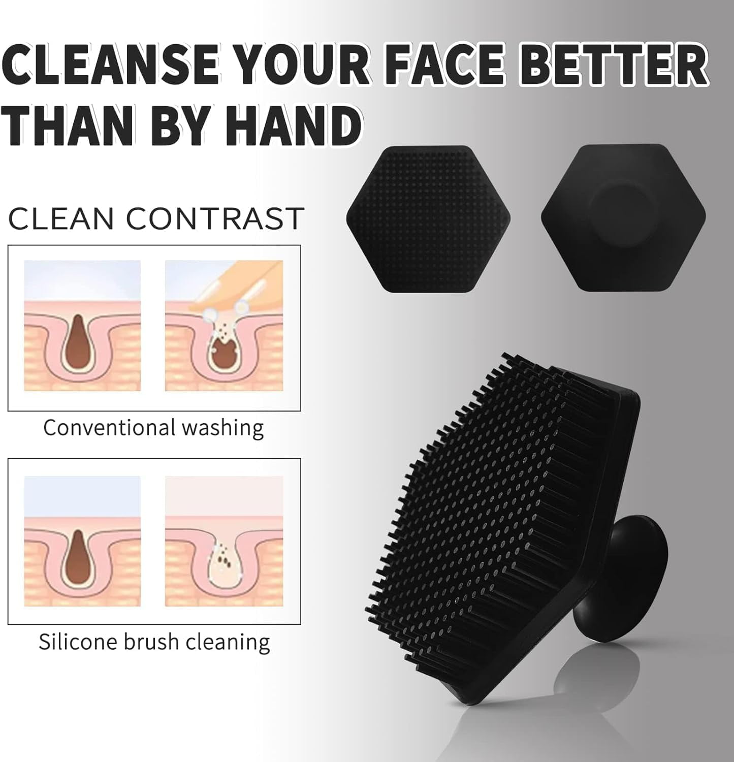 2 Pack Face Scrubber, Silicone Body Wash Scrubber, Body Scrub Brush ...
