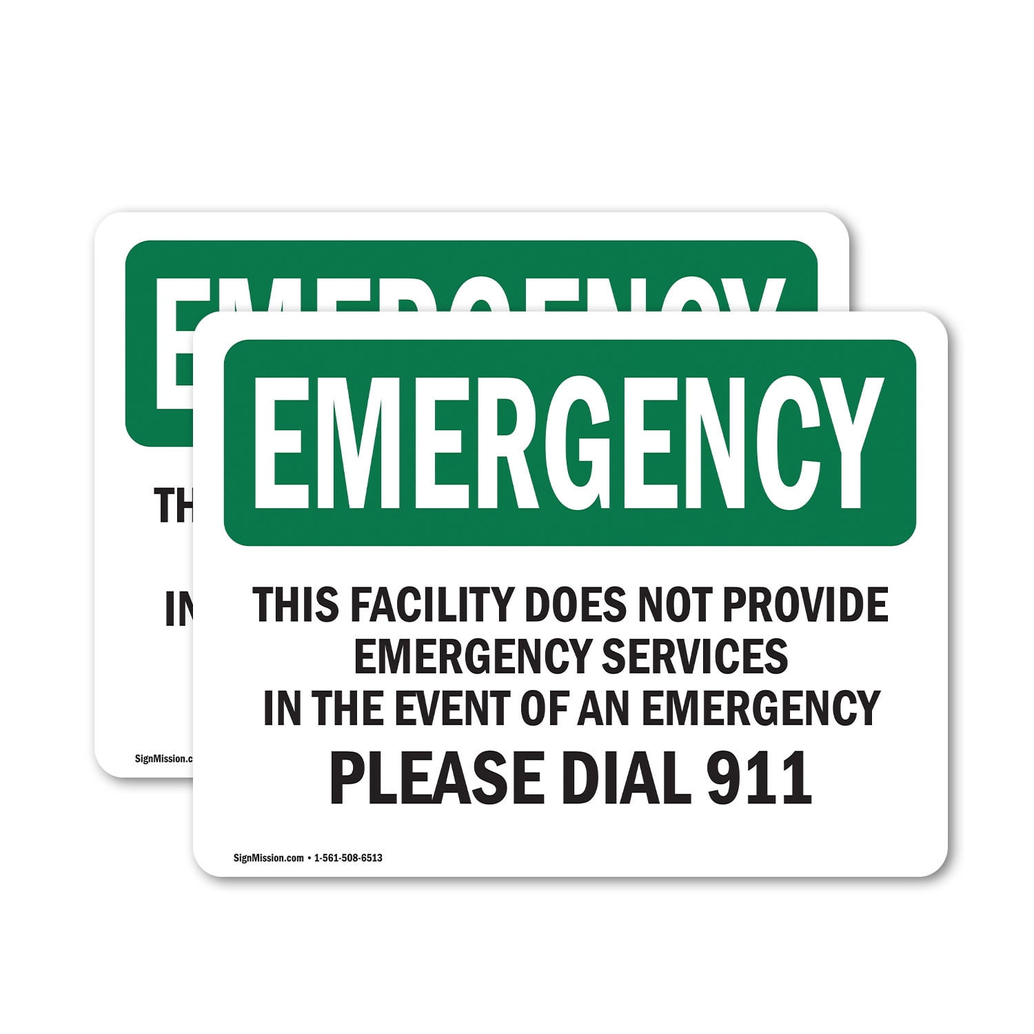 (2 Pack) This Facility Does Not Provide OSHA Emergency Sign 14 Inch X ...
