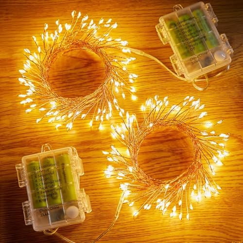 2 Pack Fairy Lights Battery Operated, 5Ft 60 LEDs Firecracker Twinkle ...