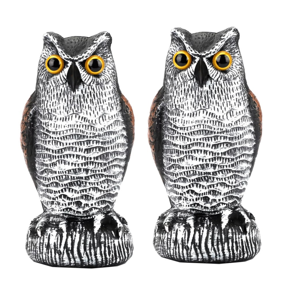 2 Pack Fake Owl Decoys to Scare Birds Away from Gardens and Patios ...