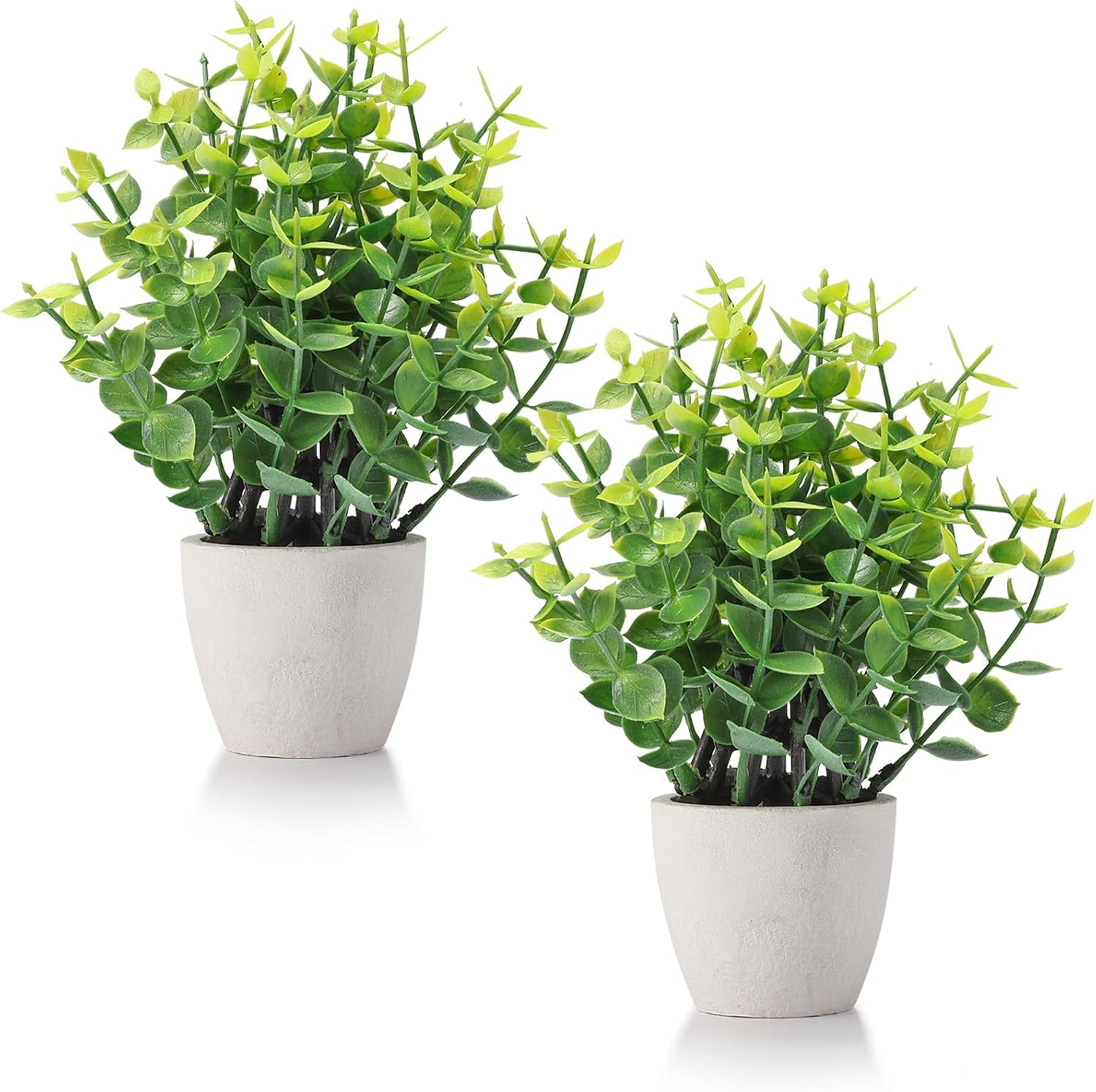 2 Pack Fake Plants Ceramic Mini Artificial Greenery Potted Plants for ...