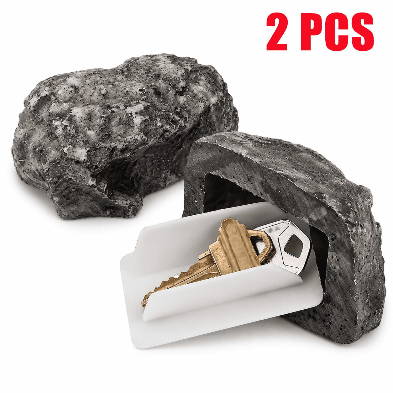 2 Pack Fake Rock Key Holder, Outdoor Hide a Key Box - Walmart.com