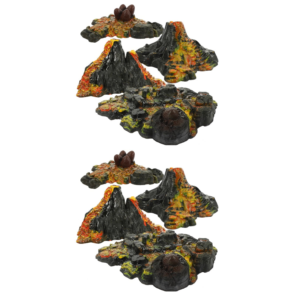 2 Pack Fake Volcano Figurine Simulated Model Decor Aquarium Decoration ...