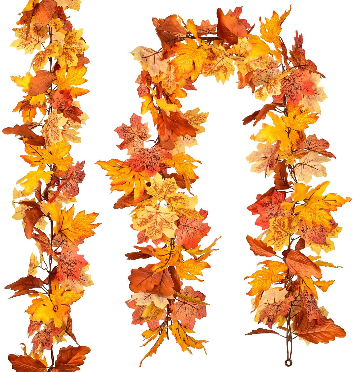 2 Pack Fall Garland Maple Leaf, 5.9Ft/Piece Hanging Vine Garland ...