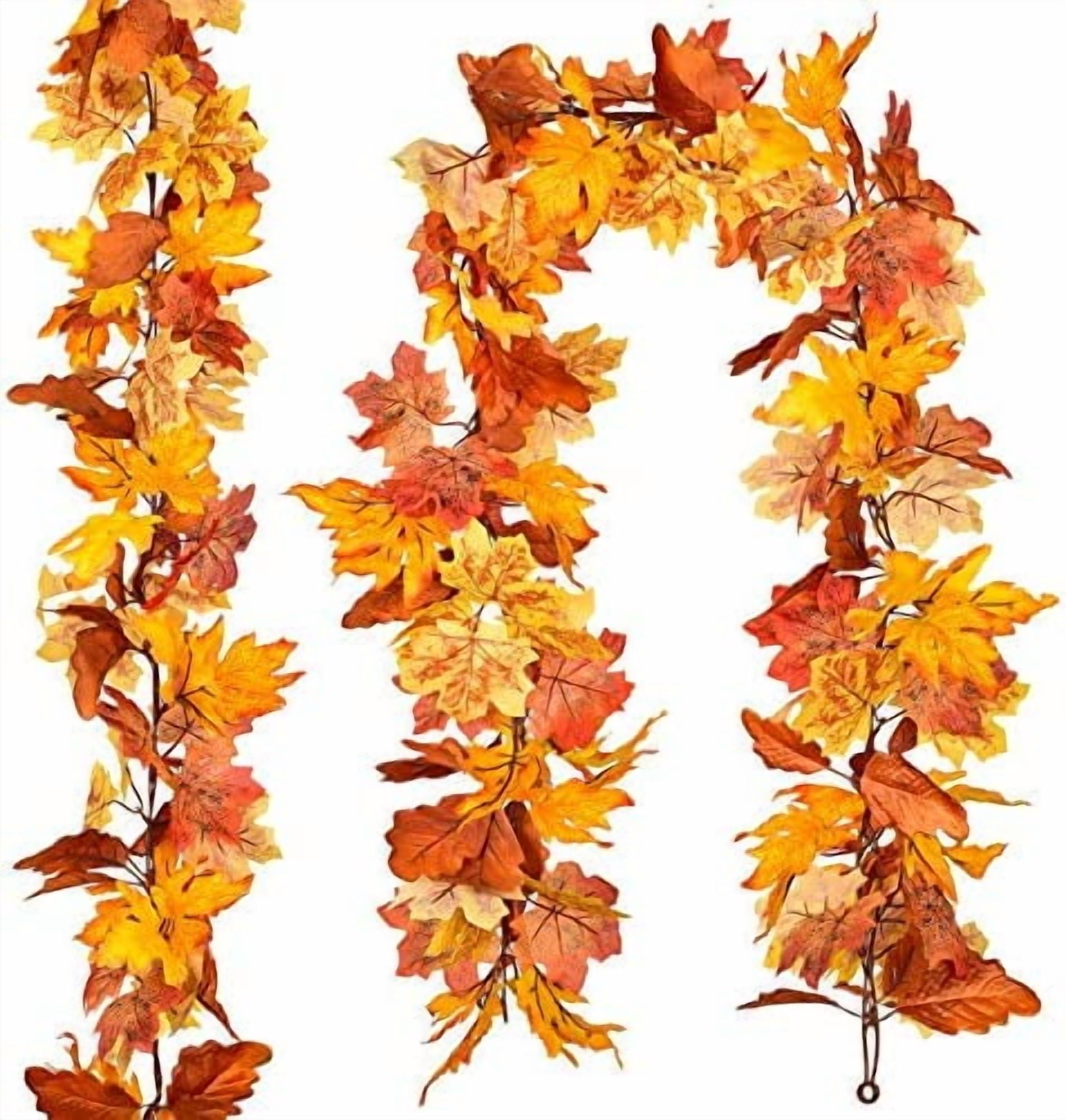 2 Pack Fall Garland Maple Leaf, 5.9Ft/Piece Hanging Vine Garland ...