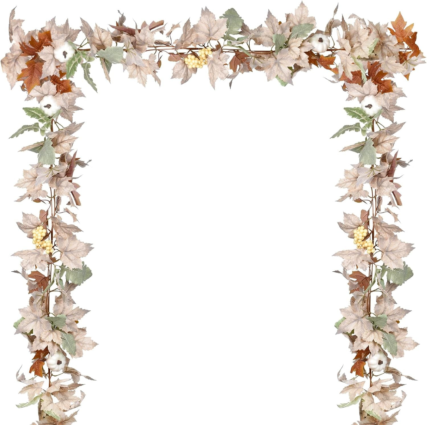 2 Pack Fall Garland Maple Leaf, Hanging Vine Garland 6 Color Artificial ...