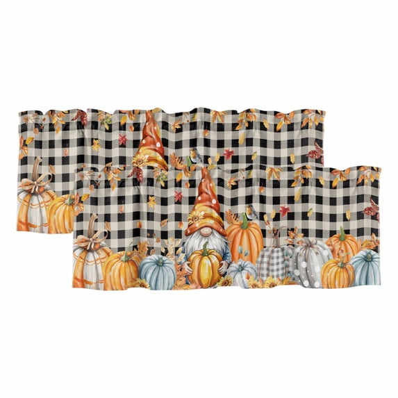 2 Pack Fall Gnomes Valances for Windows Bedroom Living Room Window ...