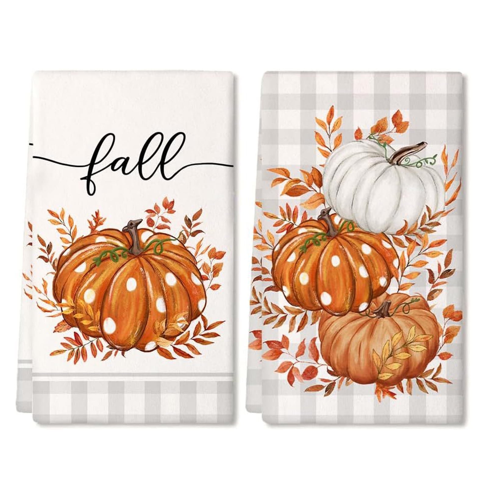 2 Pack Fall Kitchen Towels Dish Towels, 16x24 Inch Seasonal Cloth Tea ...