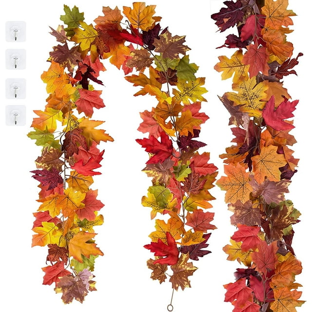 Scidweet 2 Pack Artificial Maple Leaf Garland, Fake Hanging Vines Fall ...