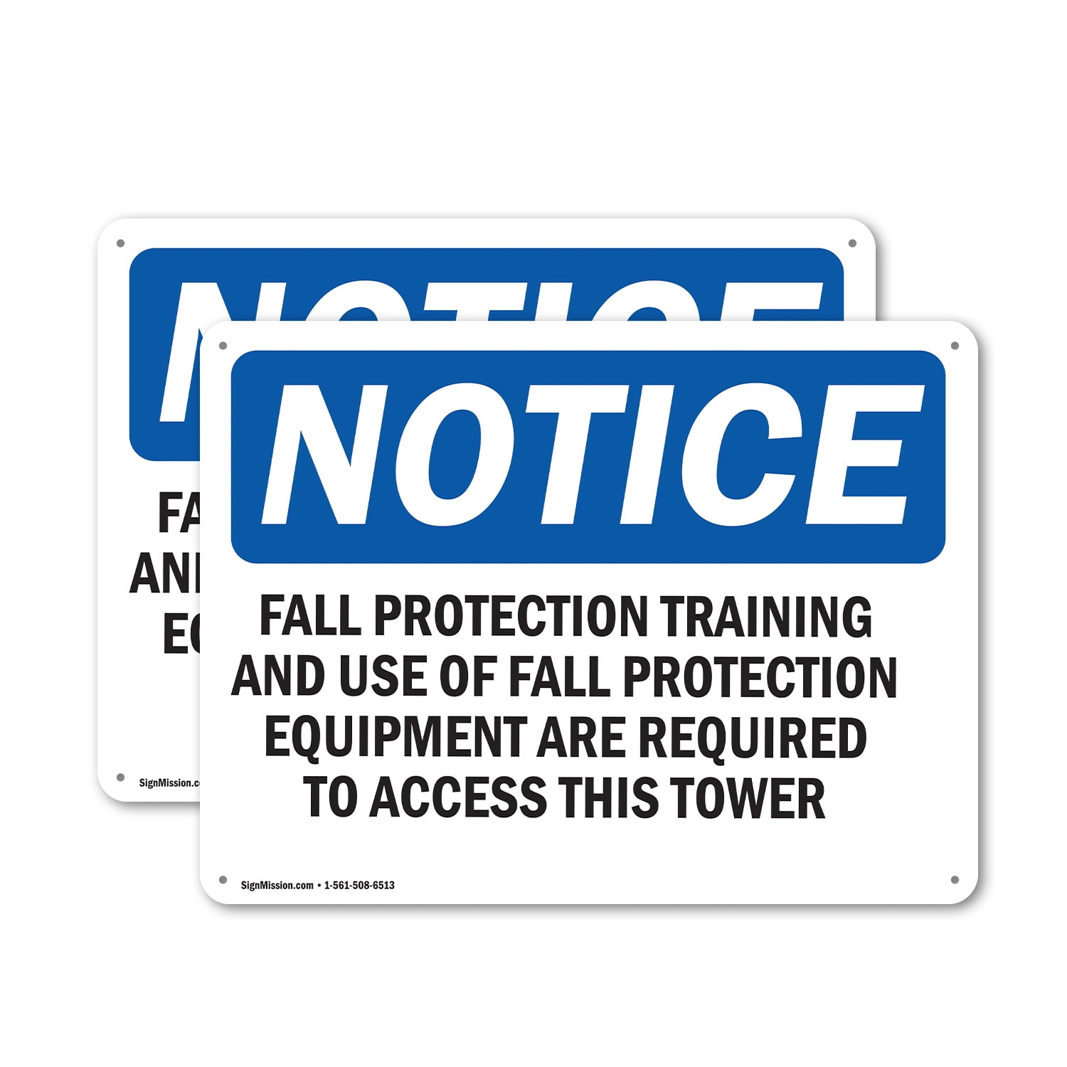 (2 Pack) Fall Protection Training And Use Of Fall OSHA Notice Sign 18 ...
