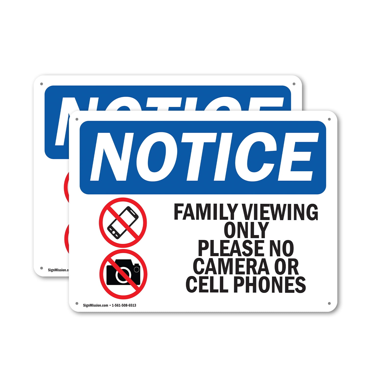 (2 Pack) Family Viewing Only Please No OSHA Notice Sign 18 Inch X 12 ...