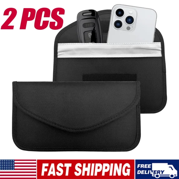 2 Pack Faraday Bag Cell Phone Wallet Blocker Radiation Signal Shielding ...