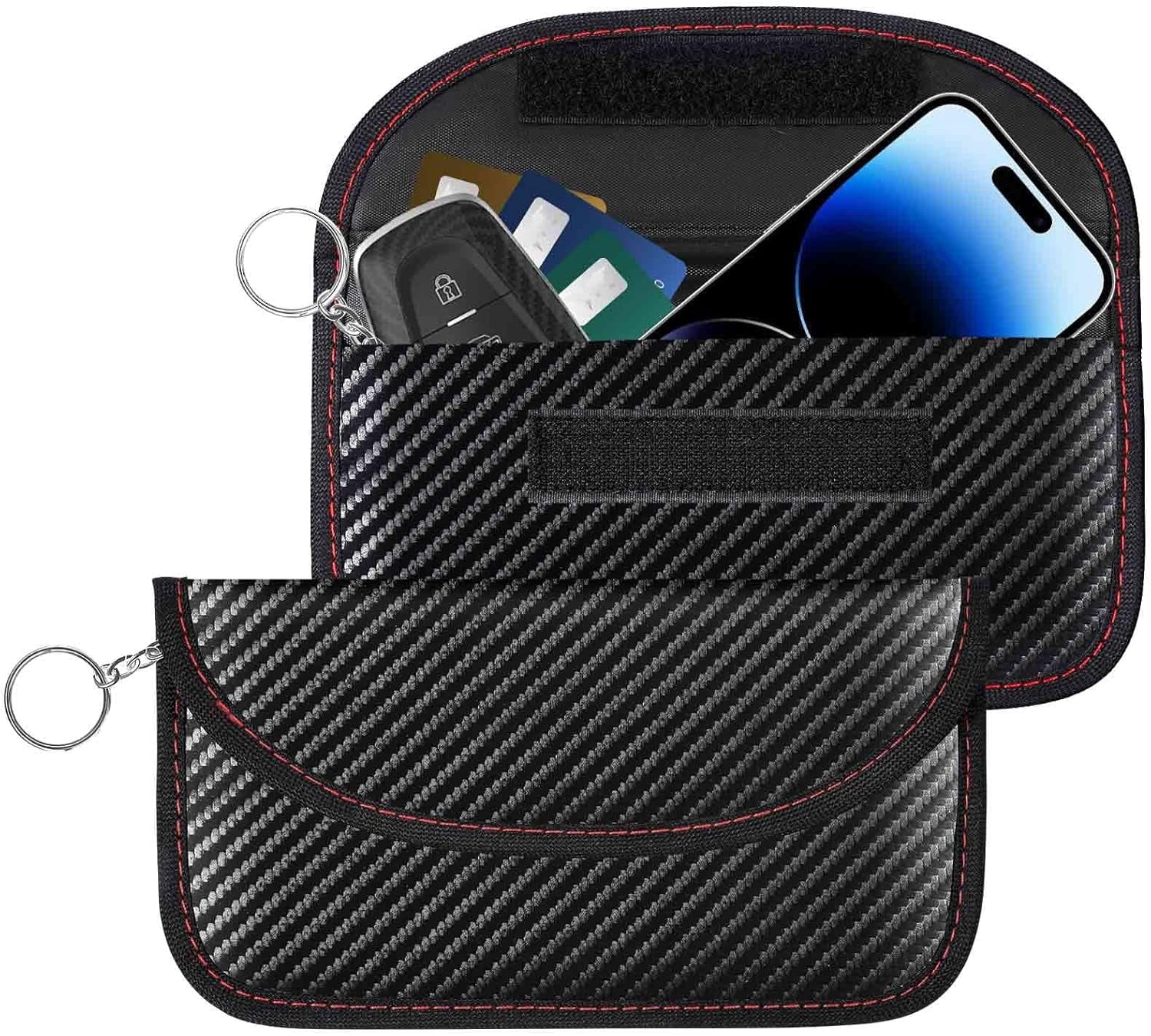 2 Pack Faraday Bags for Key Fob Cell Phone, 8.3x4.3in Faraday Pouch Car ...