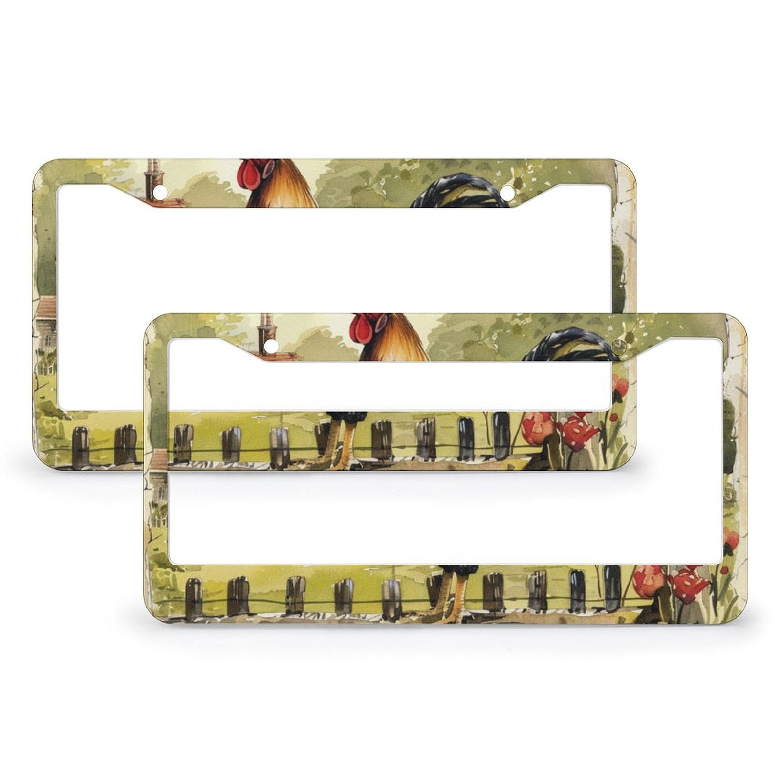 2 Pack Farmhouse Animal Cock Rural Cottage Pastoral Style Vintage ...