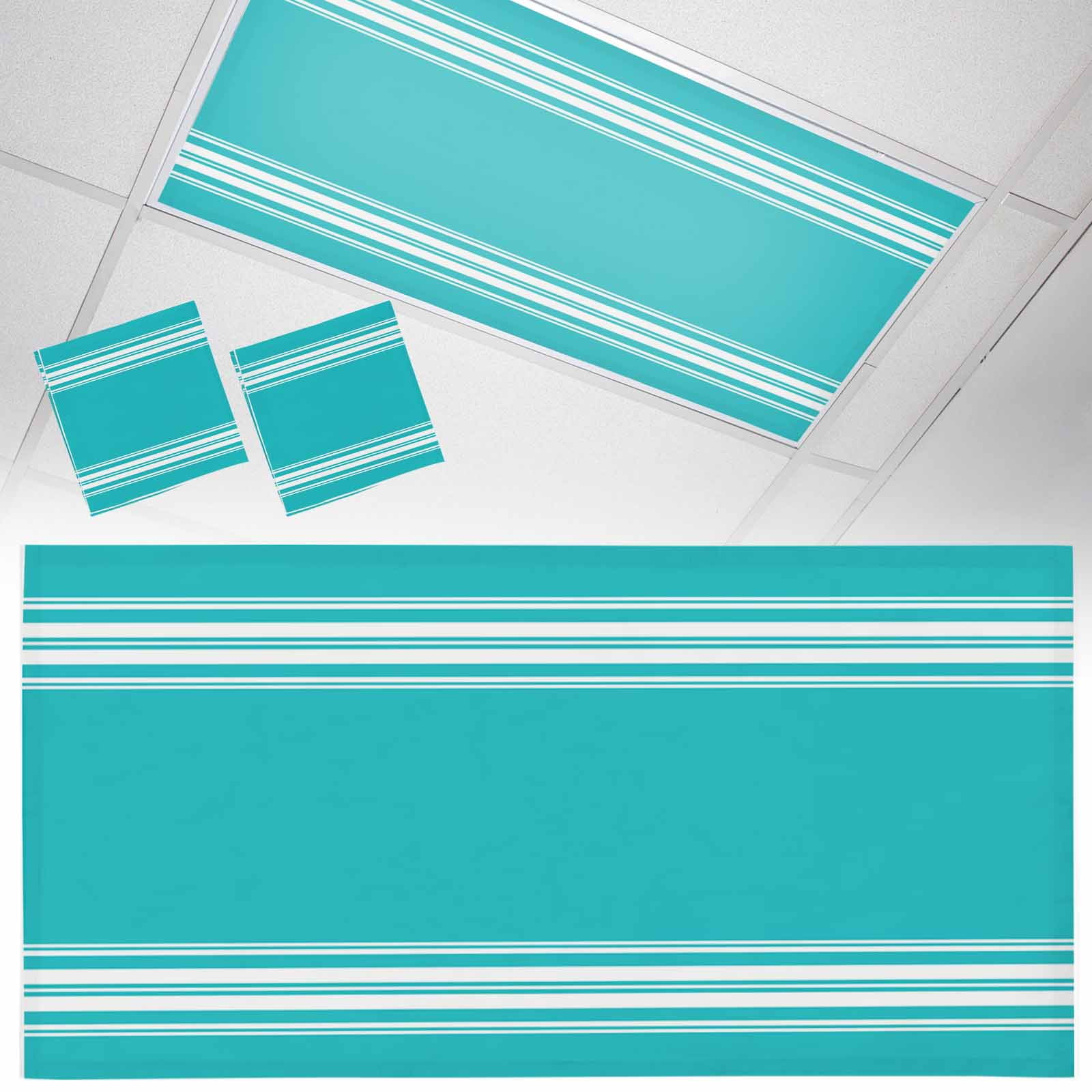 2 Pack Farmhouse Aqua Fluorescent Light Covers for Ceiling Lights White ...