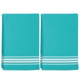 2 Pack Farmhouse Aqua Kitchen Towels White Stripe Decorative Dish Towel ...