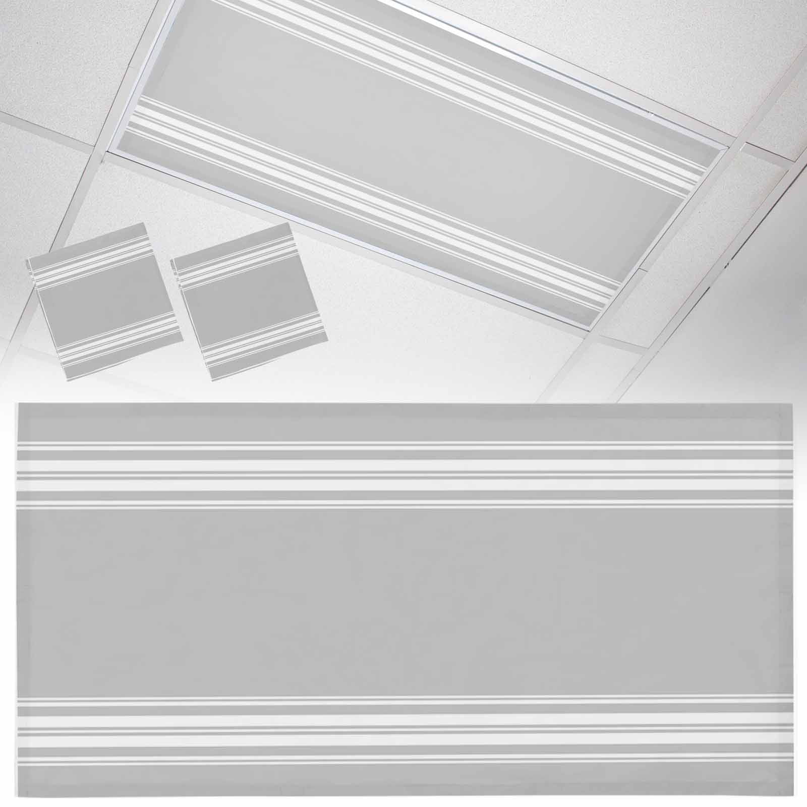 2 Pack Farmhouse Gray Fluorescent Light Covers for Ceiling Lights White ...