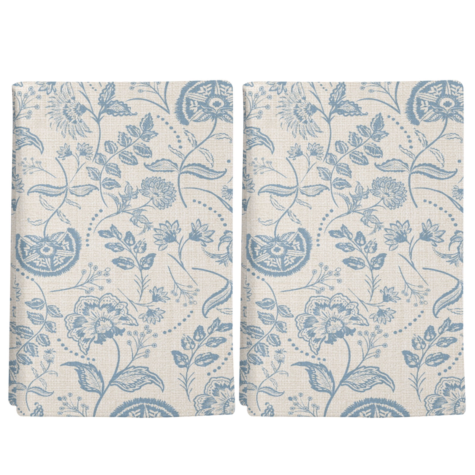 2 Pack Farmhouse Light Blue Floral Kitchen Towels Linen Boho Paisley ...