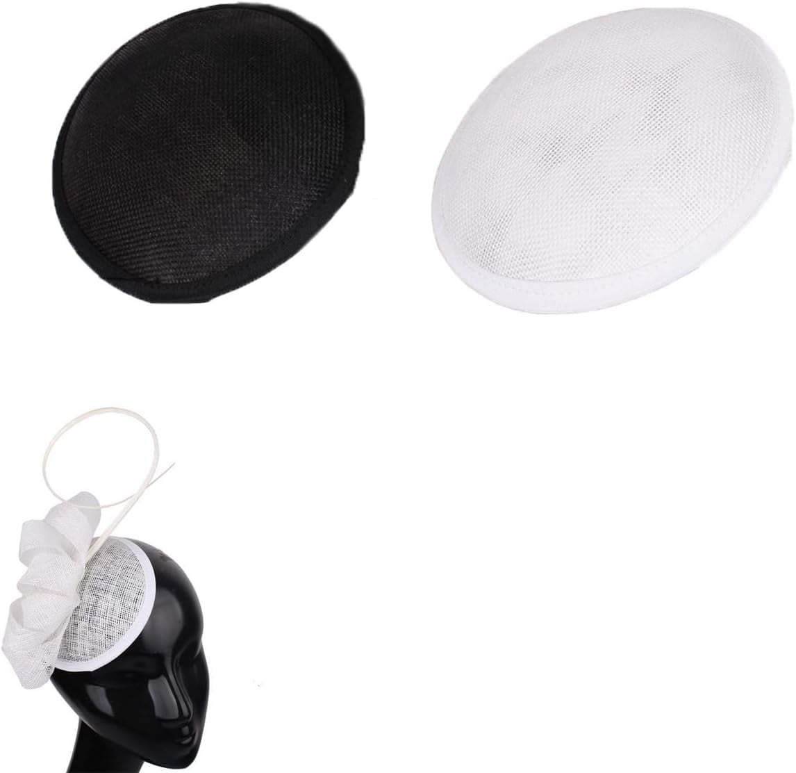 2 Pack Fascinator Hat Base Sinamay Saucer Tray Mesh Round 13cm Shaper ...