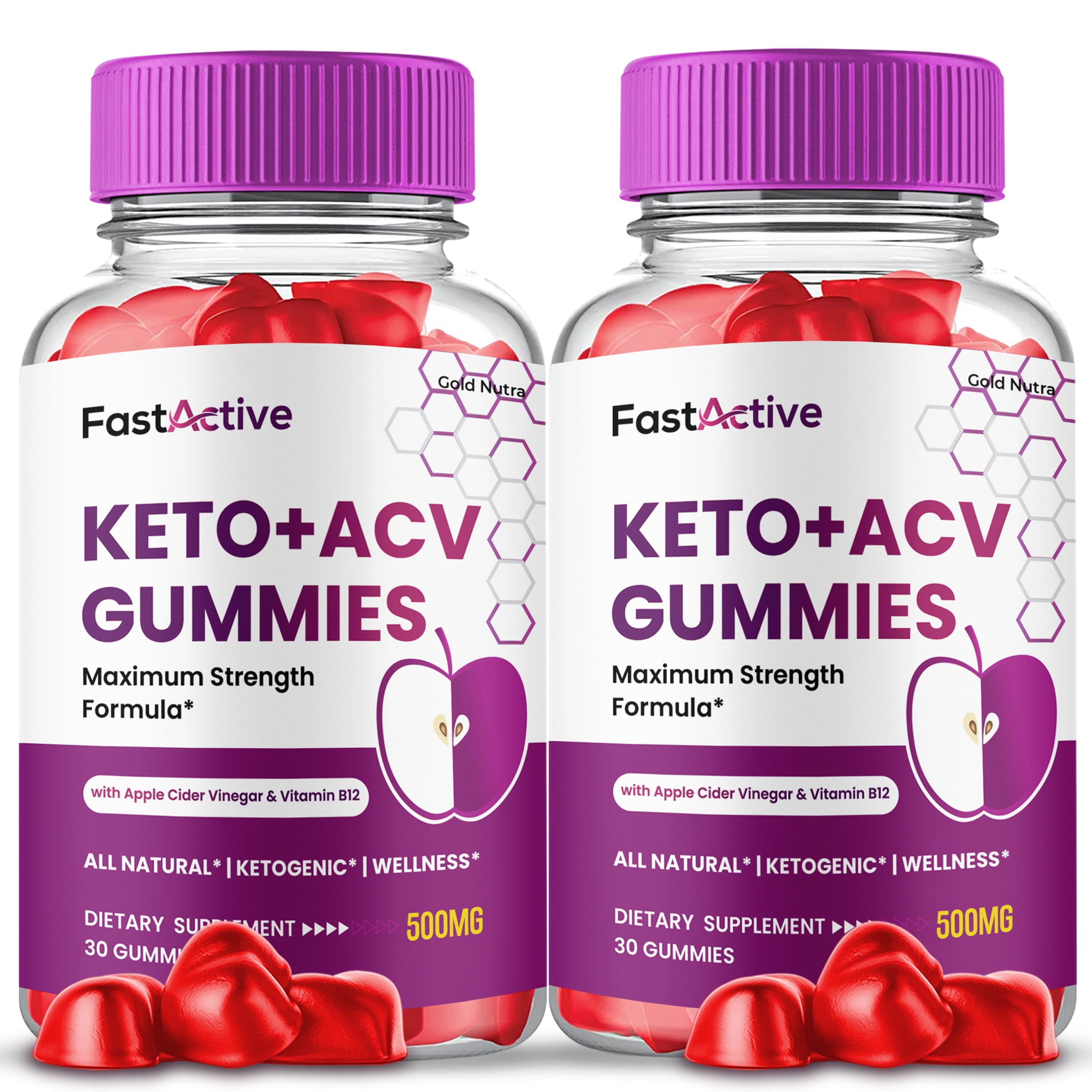 (2 Pack) Fast Active Keto ACV Gummies, FastActive ACV Supplement for ...
