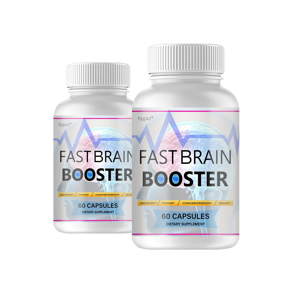 Tygaz Fast Brain Booster Capsules 2 Pack, Brain Enhancement Supplement ...