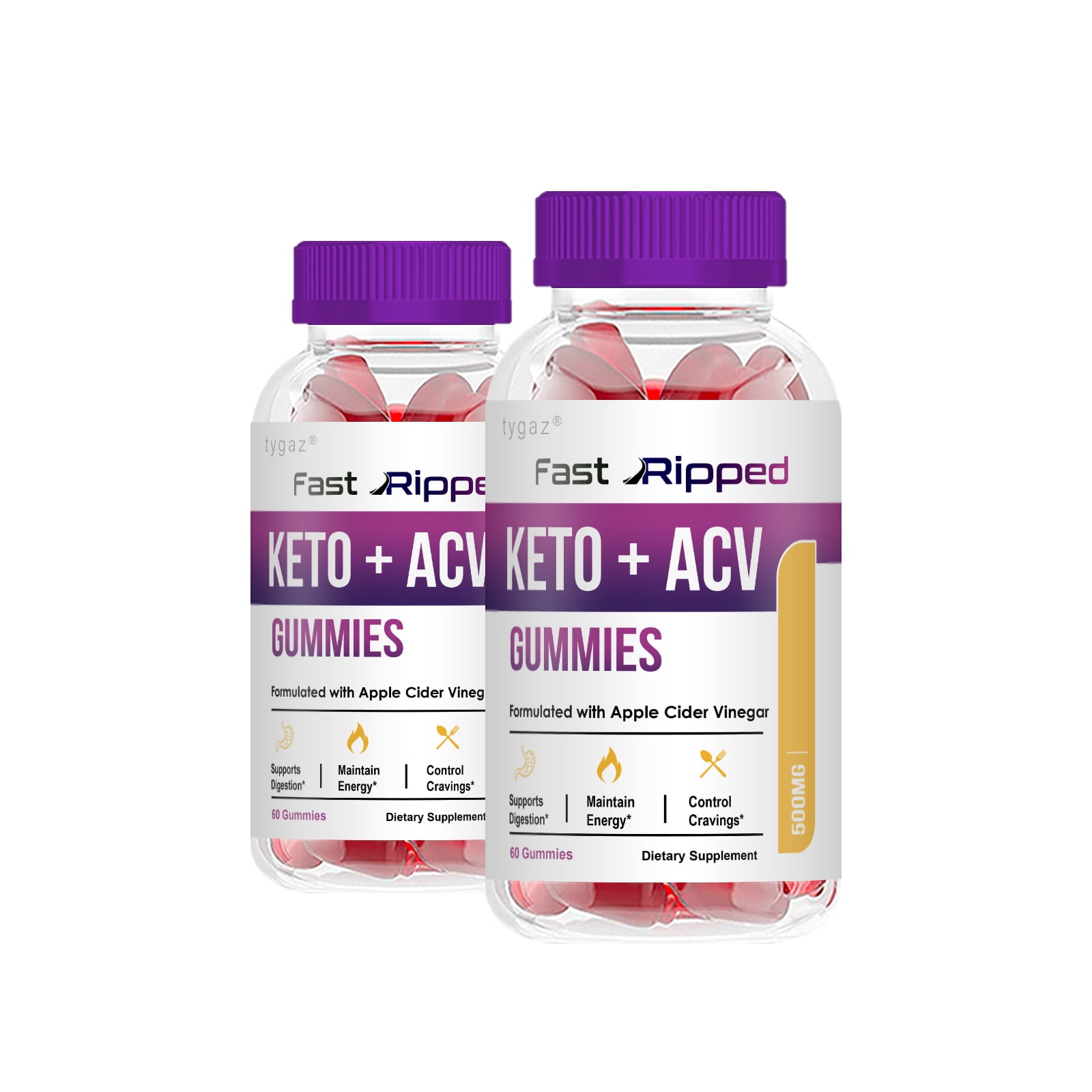 (2 Pack) Fast Ripped - Fast Ripped Keto + ACV Gummies - Walmart.com