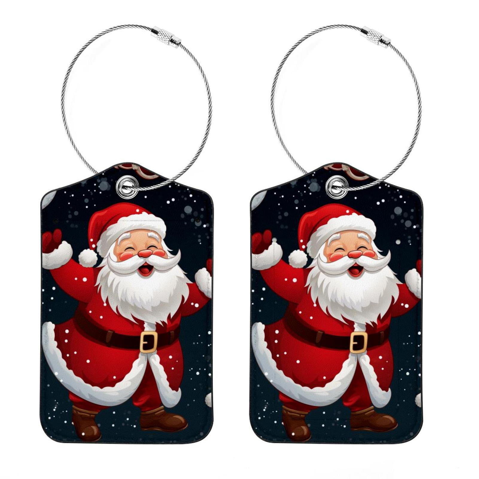 2 Pack of Father Christmas Santa Claus Luggage Tags for Adults Teens ...