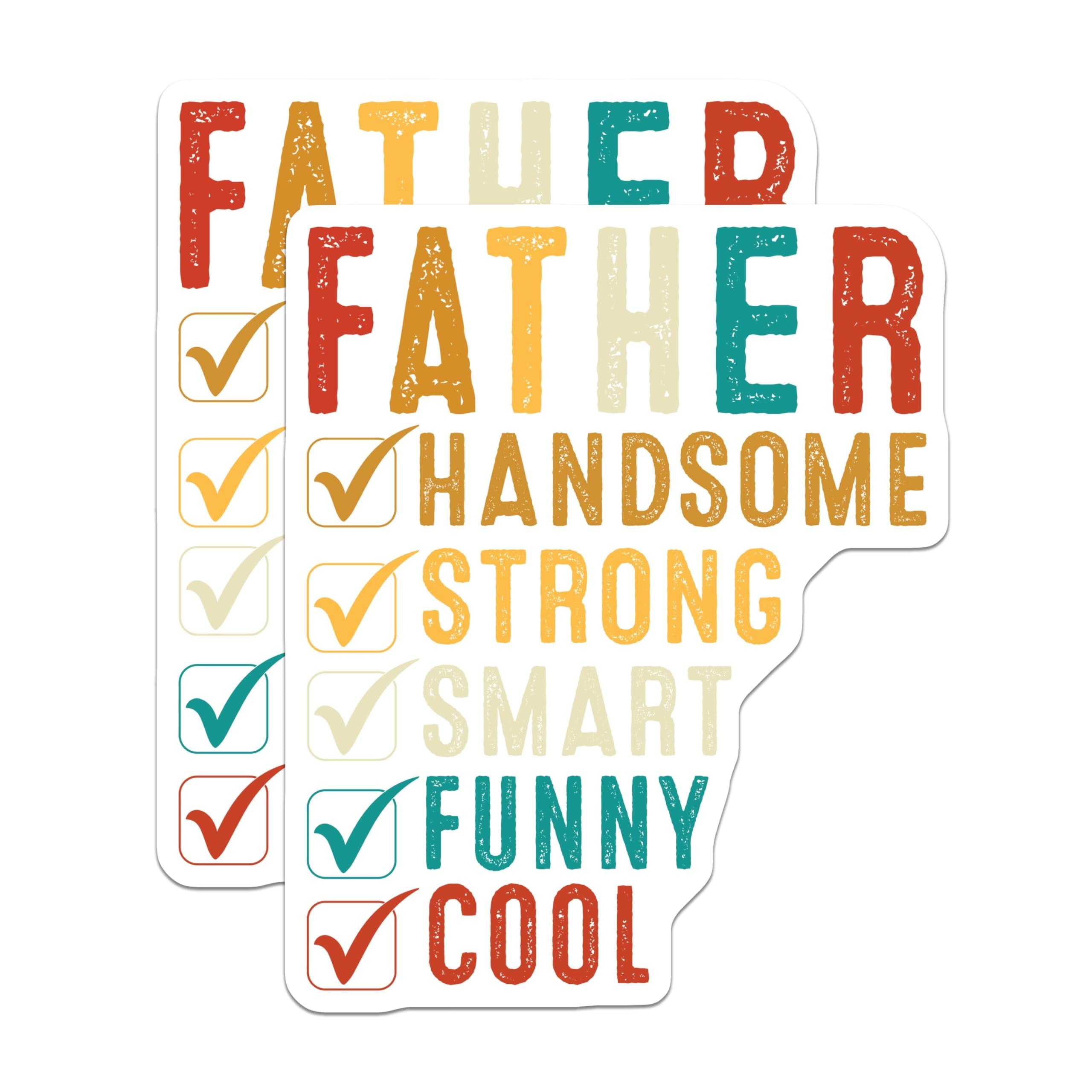 (2 Pack) Father Handsome Strong Magnets - Funny Dad Magnets - Father's ...