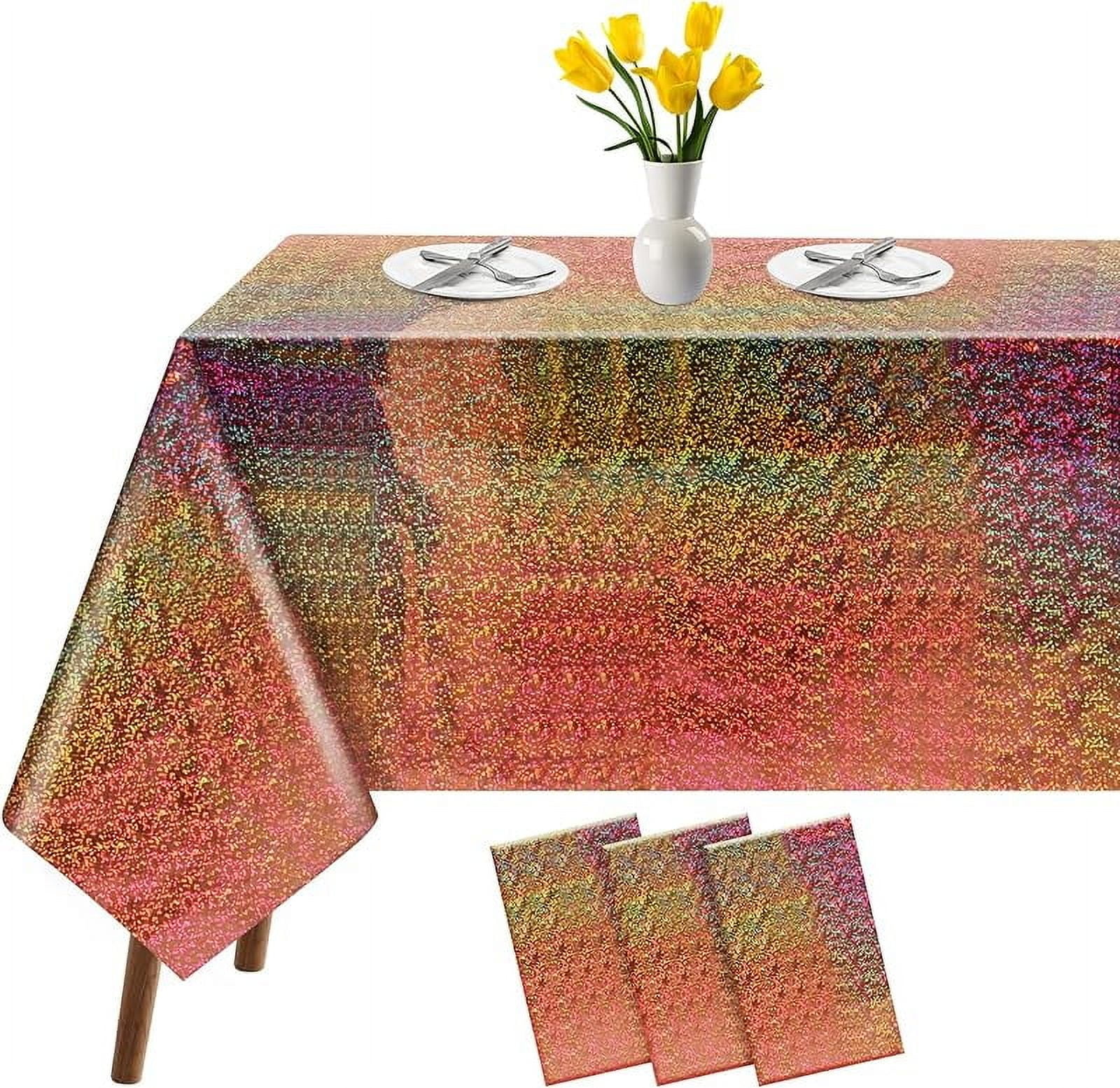 2 Pack Father's Day Tablecloth, 54" x 108" Plastic Disposable Table ...