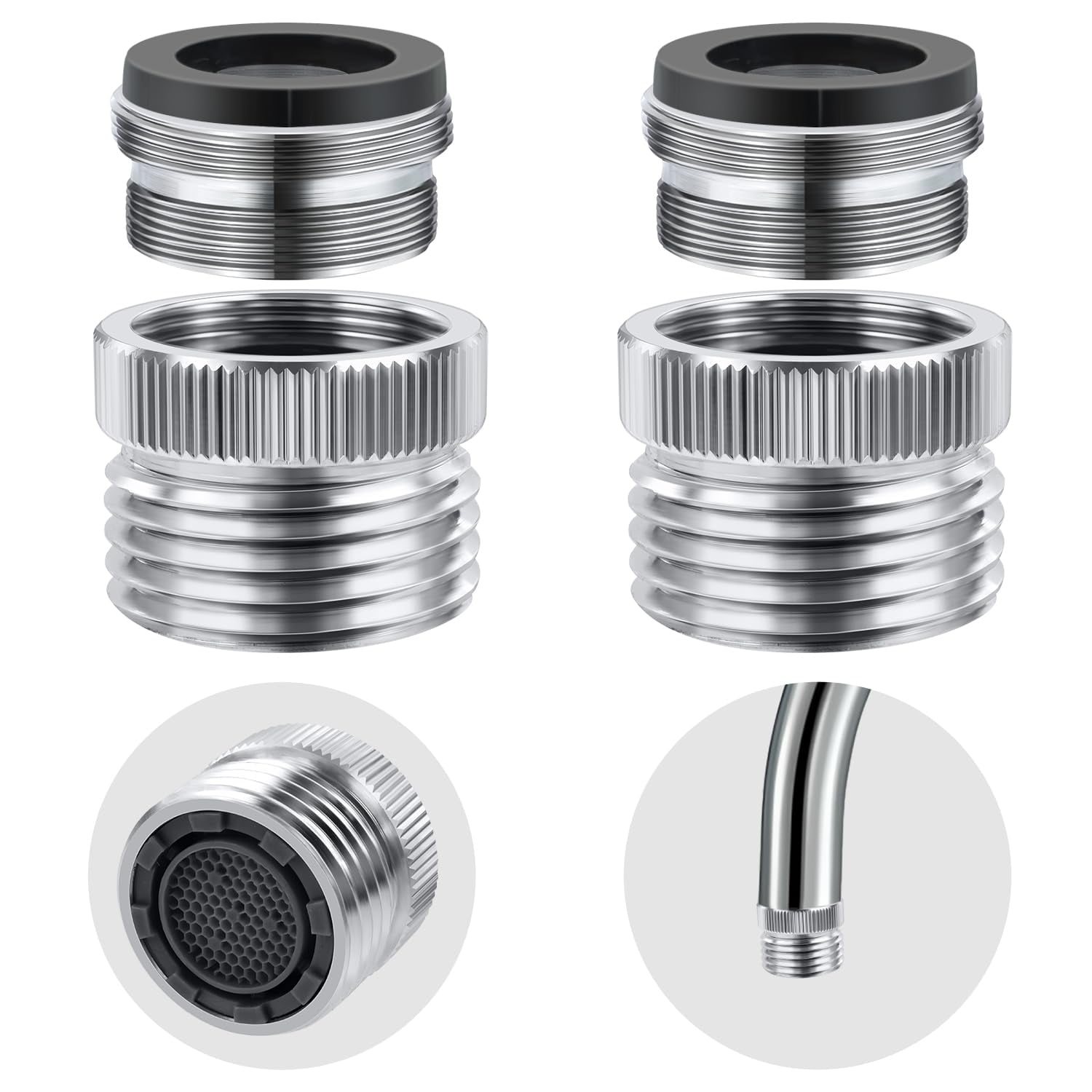 2 Pack Faucet to Hose Adapter with Aerator, Sink to Garden Hose Adapter ...