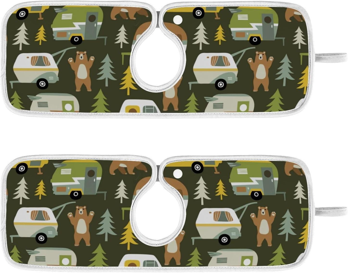 2 Pack Faucet Mat Splash Guard for Kitchen Sink,Camping Cars Bears and ...