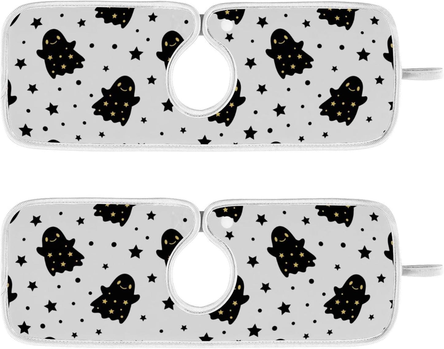 2 Pack Faucet Mat Splash Guard for Kitchen Sink,Cartoon Ghosts Happy ...