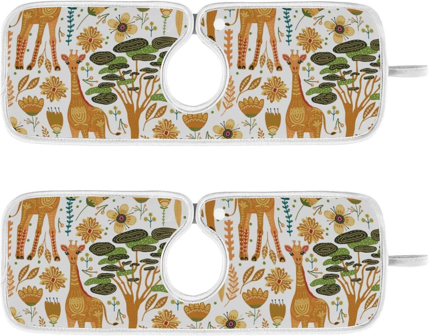 2 Pack Faucet Mat Splash Guard for Kitchen Sink,Cartoon Giraffe African ...