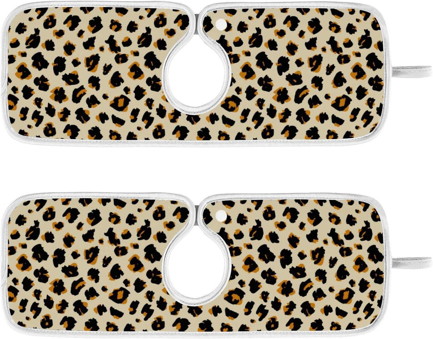 2 Pack Faucet Mat Splash Guard for Kitchen Sink, Cheetah Leopard Jaguar ...