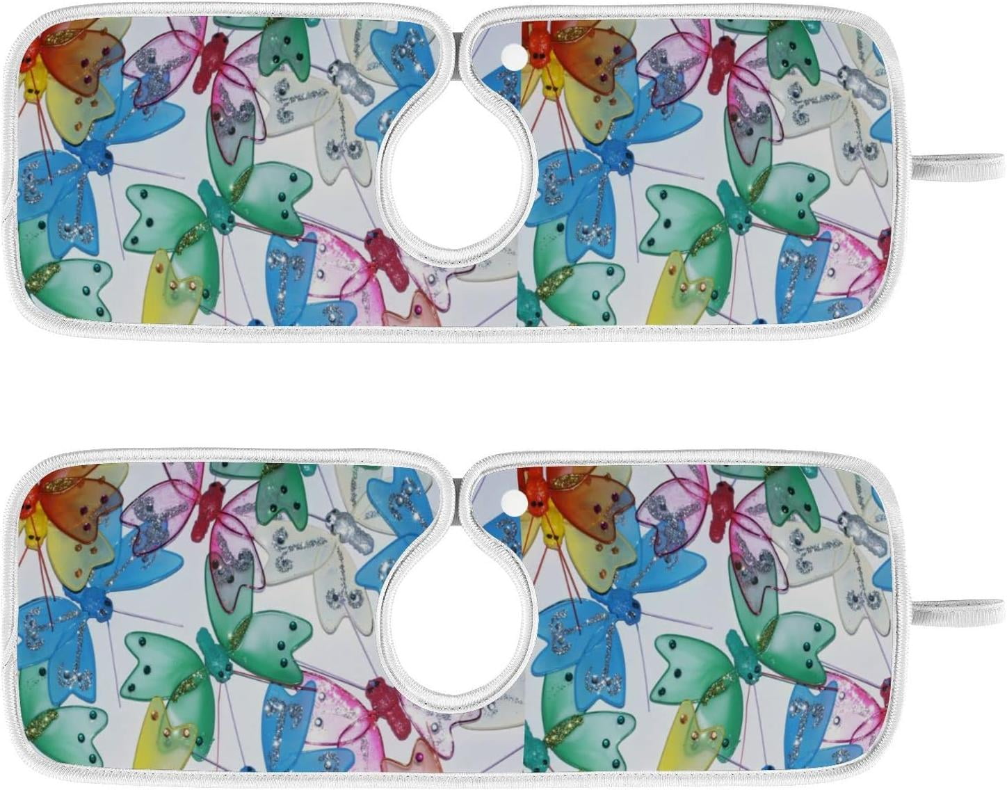 2 Pack Faucet Mat Splash Guard for Kitchen Sink, Craft Butterflies ...