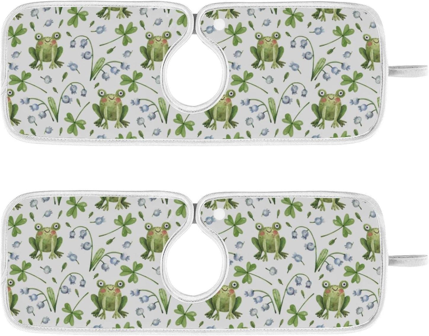 2 Pack Faucet Mat Splash Guard for Kitchen Sink,Cute Cartoon Frogs ...