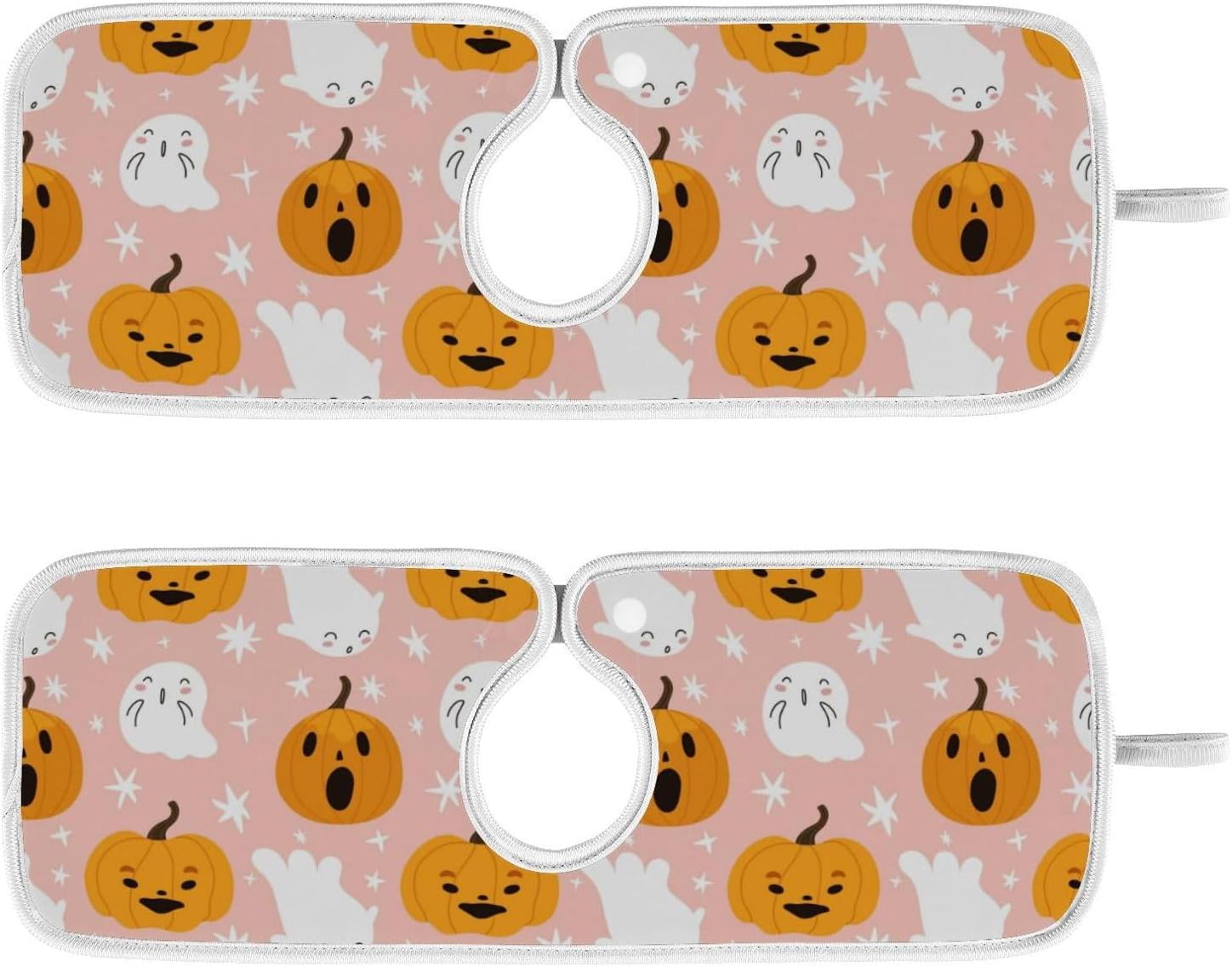 2 Pack Faucet Mat Splash Guard for Kitchen Sink, Cute Halloween Cartoon ...