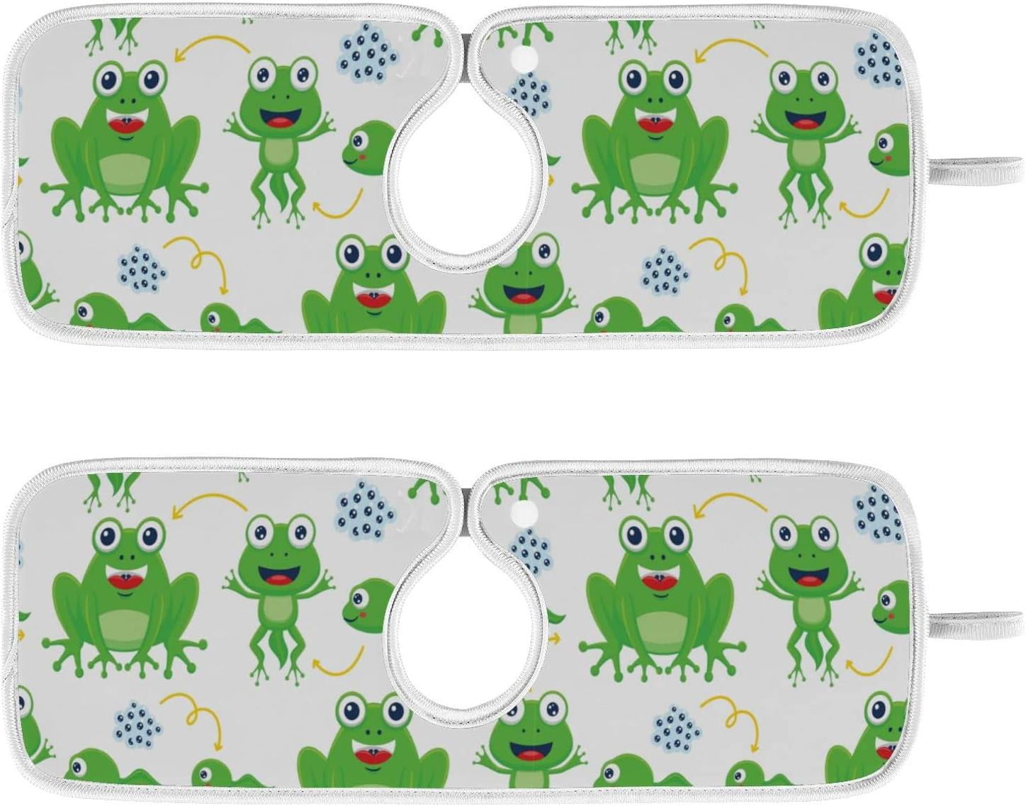 2 Pack Faucet Mat Splash Guard for Kitchen Sink, Funny Frog Life Cycle ...