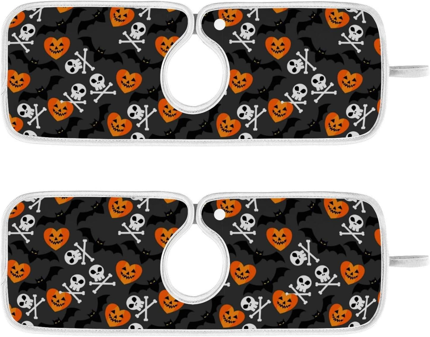 2 Pack Faucet Mat Splash Guard for Kitchen Sink, Halloween Bat Heart ...