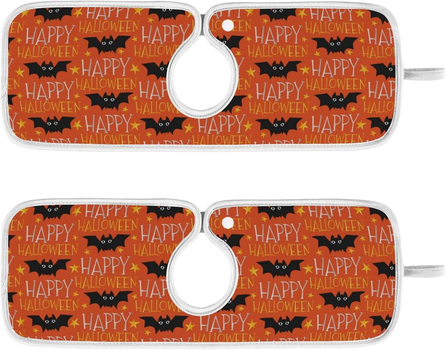 2 Pack Faucet Mat Splash Guard for Kitchen Sink, Halloween with Bat on ...