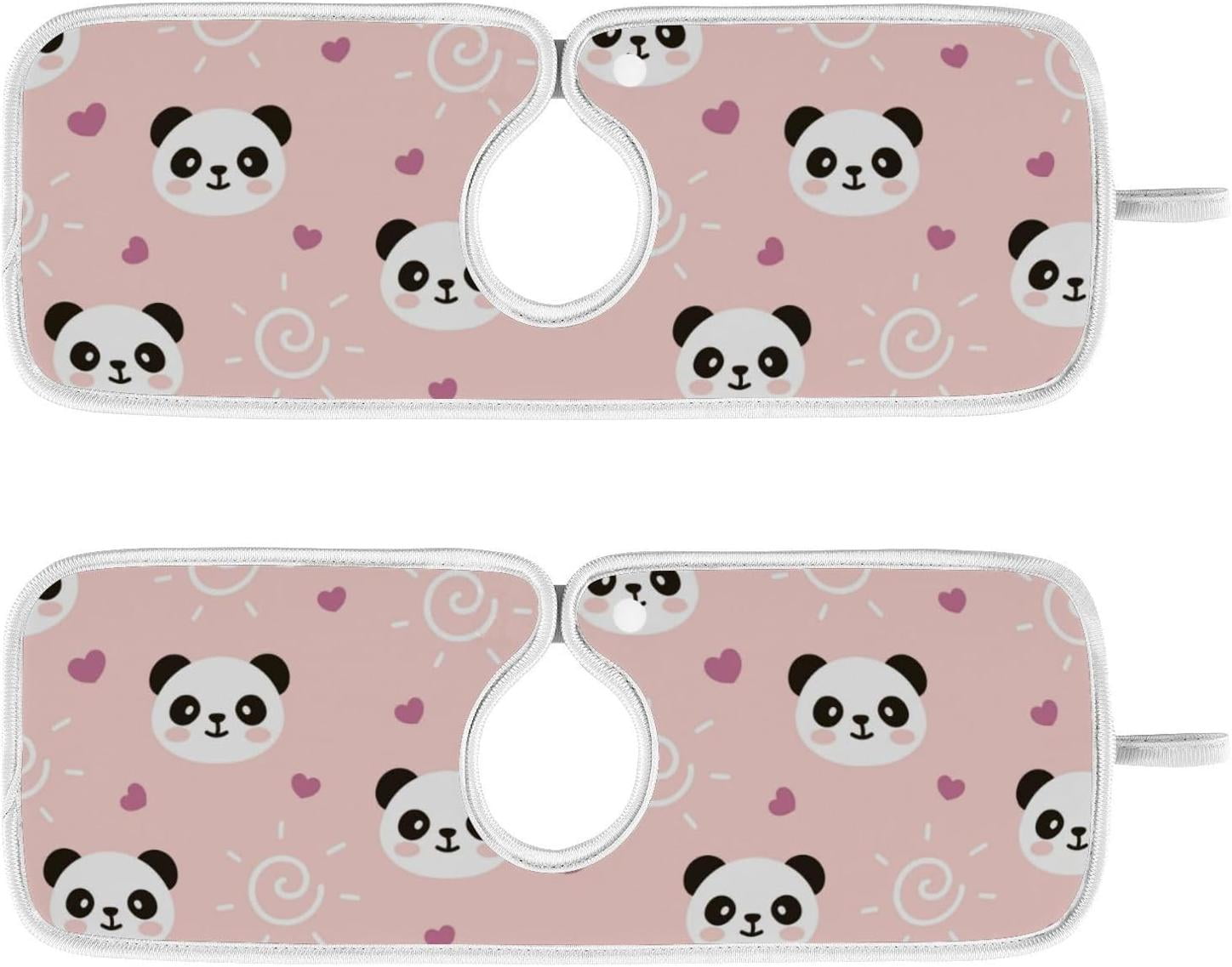 2 Pack Faucet Mat Splash Guard for Kitchen Sink,Kawaii Panda Bear Red ...