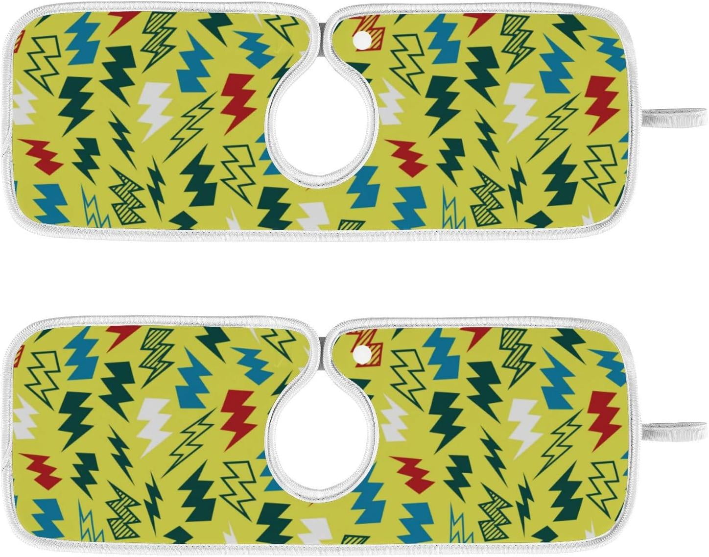 2 Pack Faucet Mat Splash Guard for Kitchen Sink,Multi Colored Lightning ...