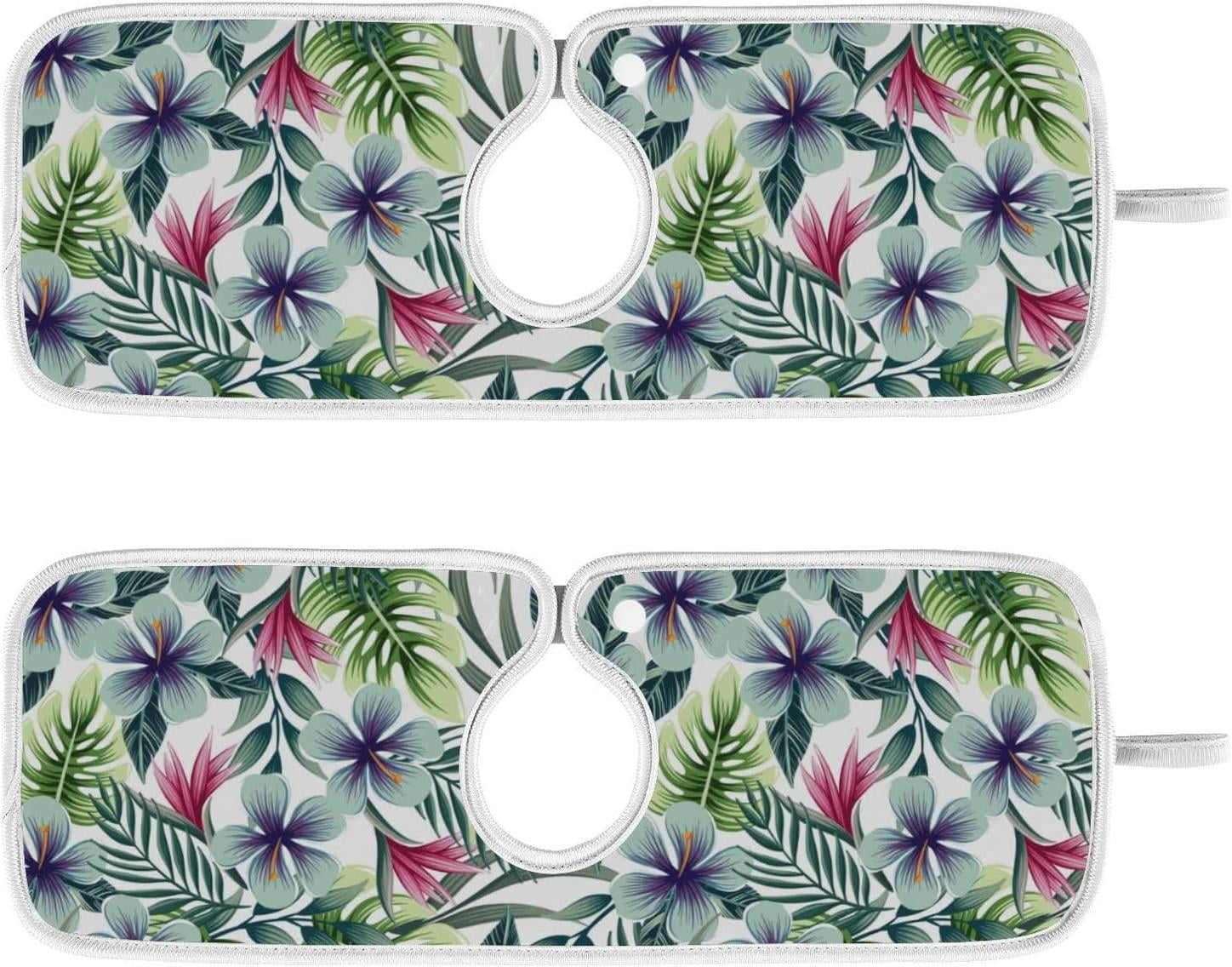 2 Pack Faucet Mat Splash Guard for Kitchen Sink, Tropical Plants and ...